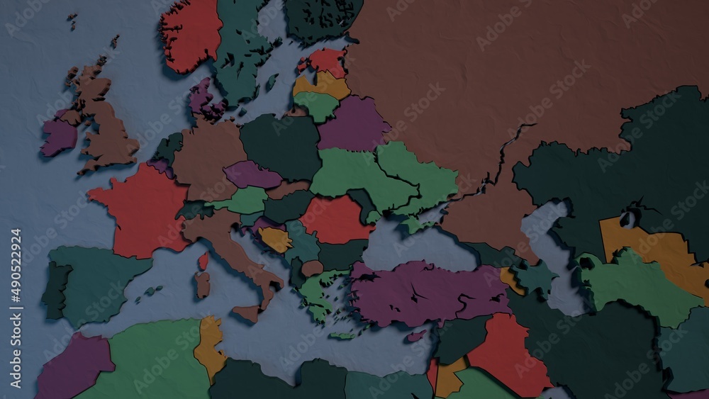 Europe map of 3d puzzles. European political countries. The European ...