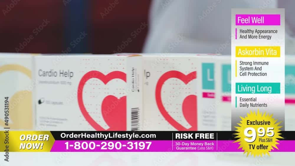 TV Show Product Infomercial: Mock-up Package Box with Health Care ...