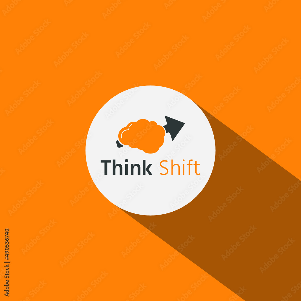 think shift logo with orange color. think shift icon in orange and ...