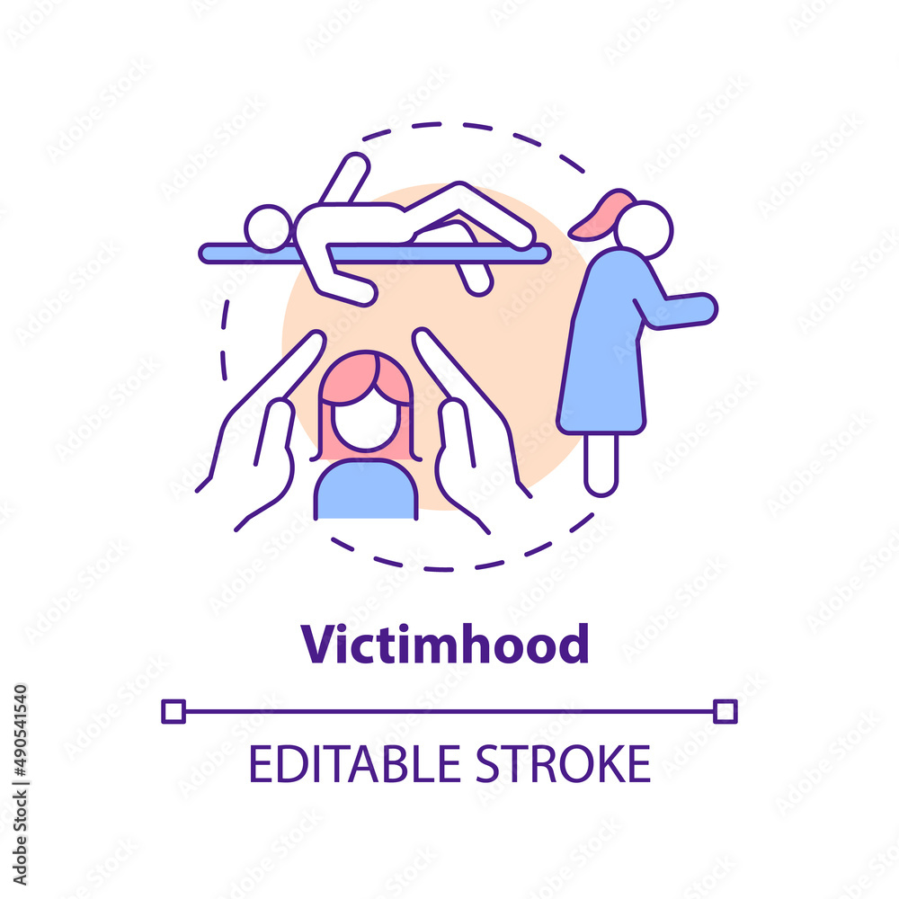 Victimhood concept icon. Psychological manipulation case abstract idea ...