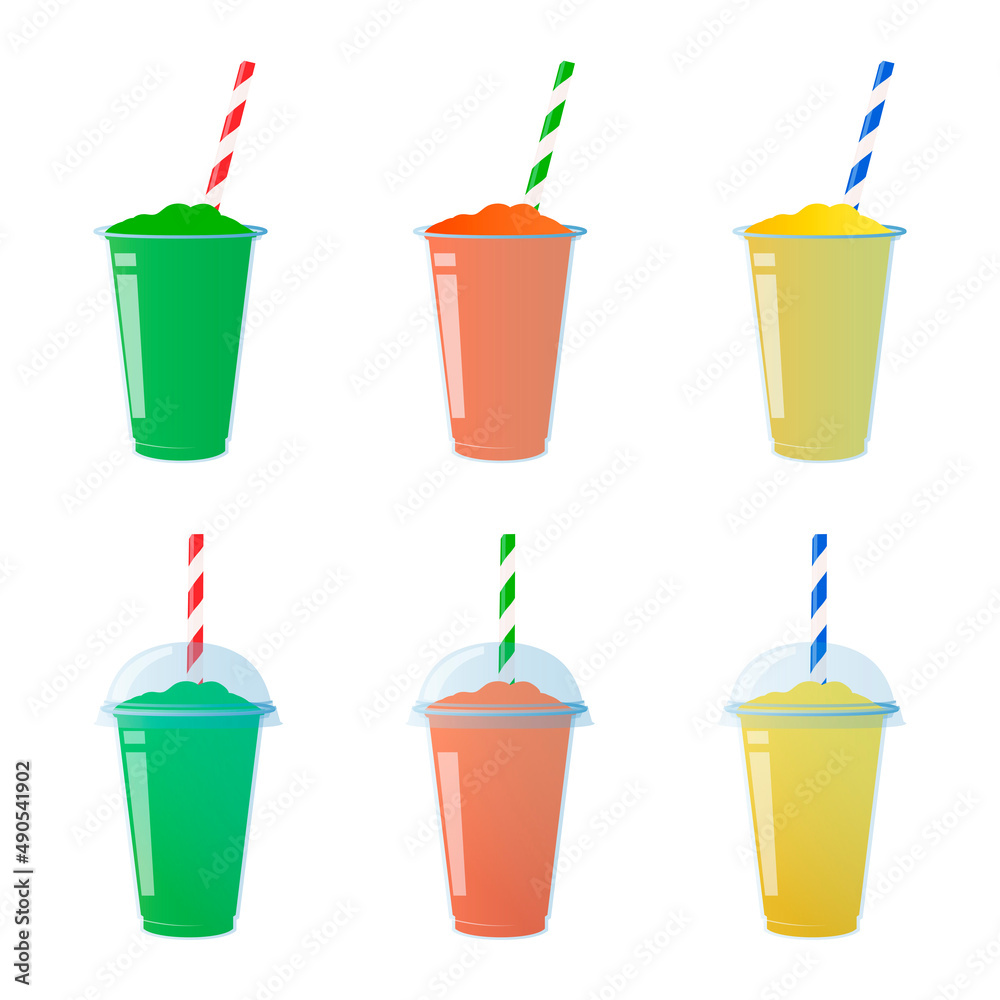 Slurpee slush frozen ice drink illustration with straw Stock Vector ...