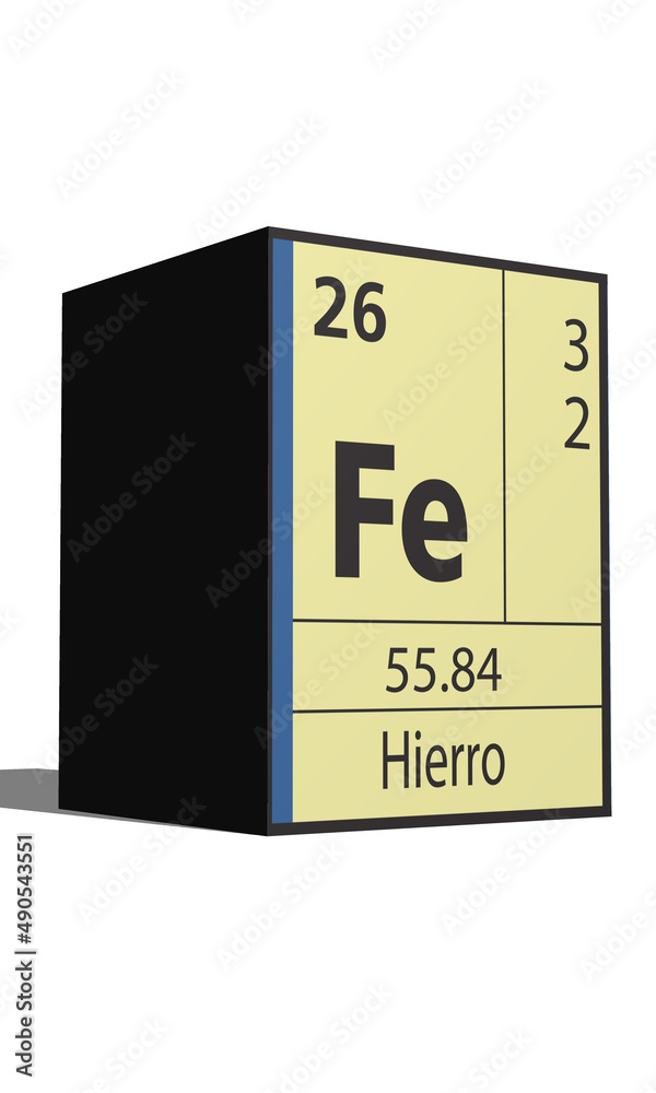 Hierro, Elementos de la tabla periódica Stock Illustration | Adobe Stock