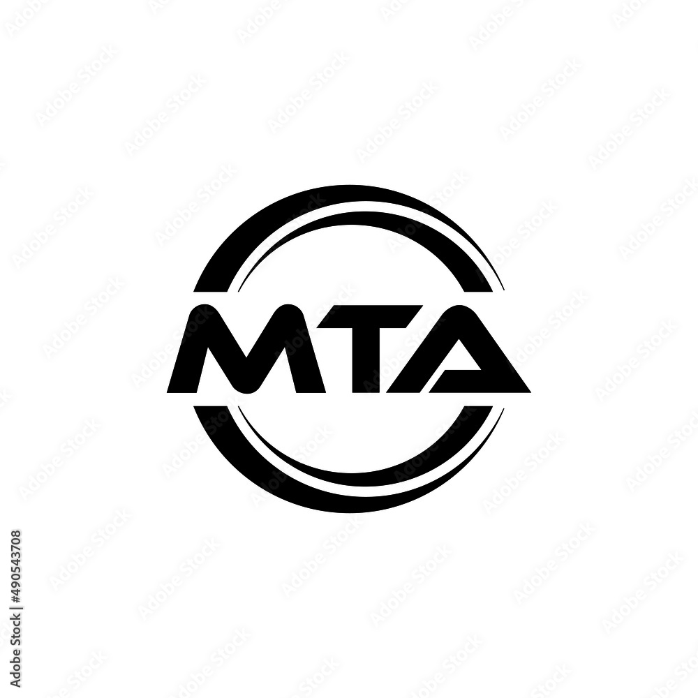 MTA letter logo design with white background in illustrator, vector ...
