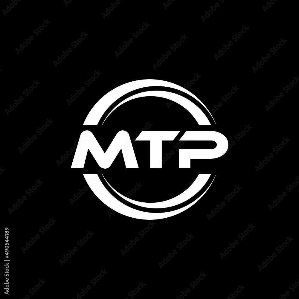 MTP letter logo design with black background in illustrator, vector ...