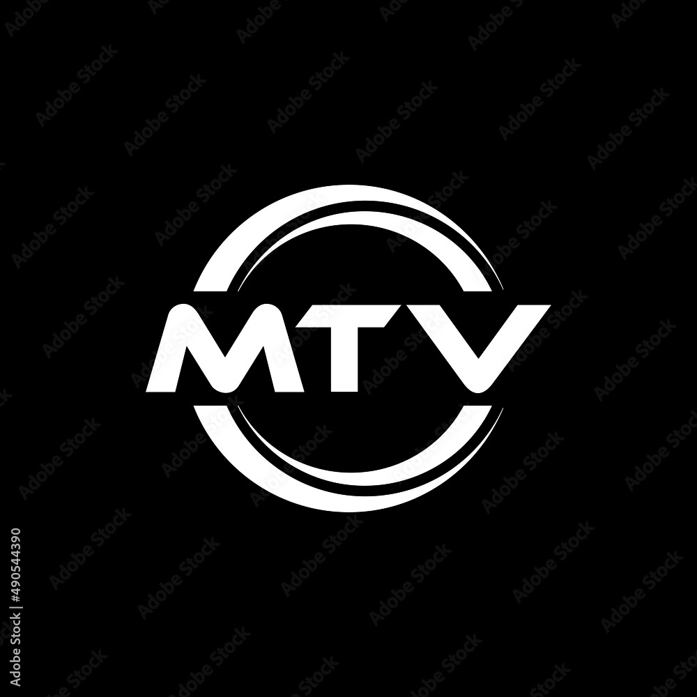 MTV letter logo design with black background in illustrator, vector ...