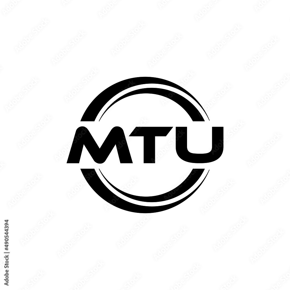 Vecteur Stock MTU letter logo design with white background in ...