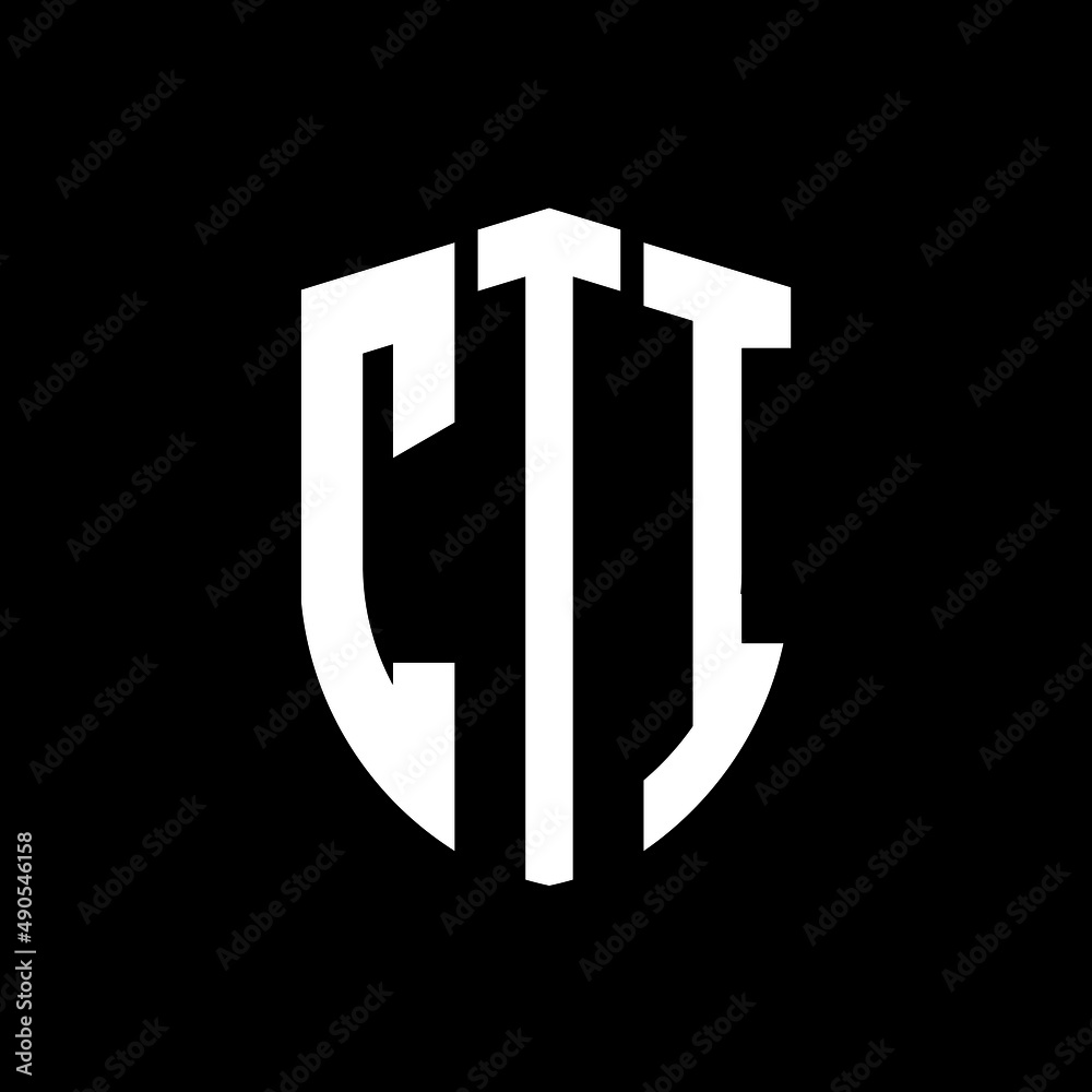 CTI letter logo design. CTI modern letter logo with black background ...