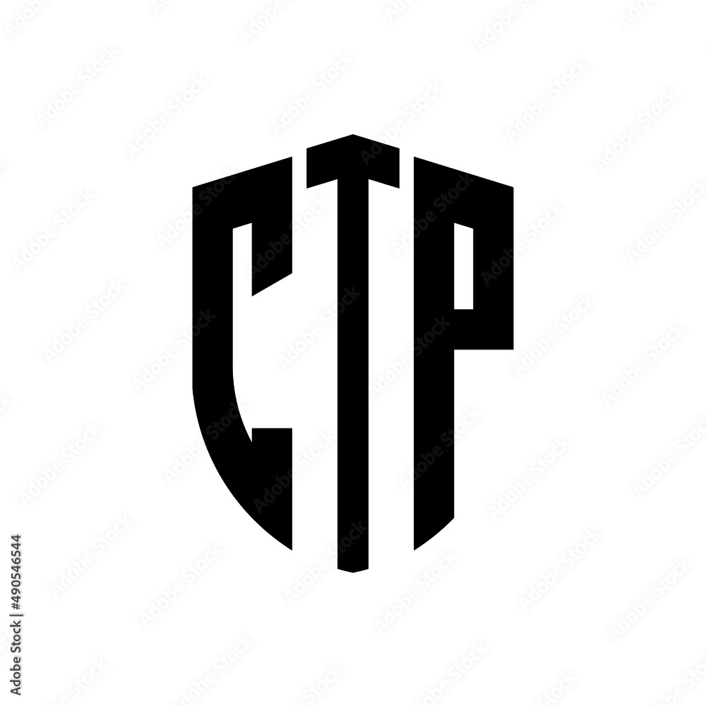 CTP letter logo design. CTP modern letter logo with black background ...