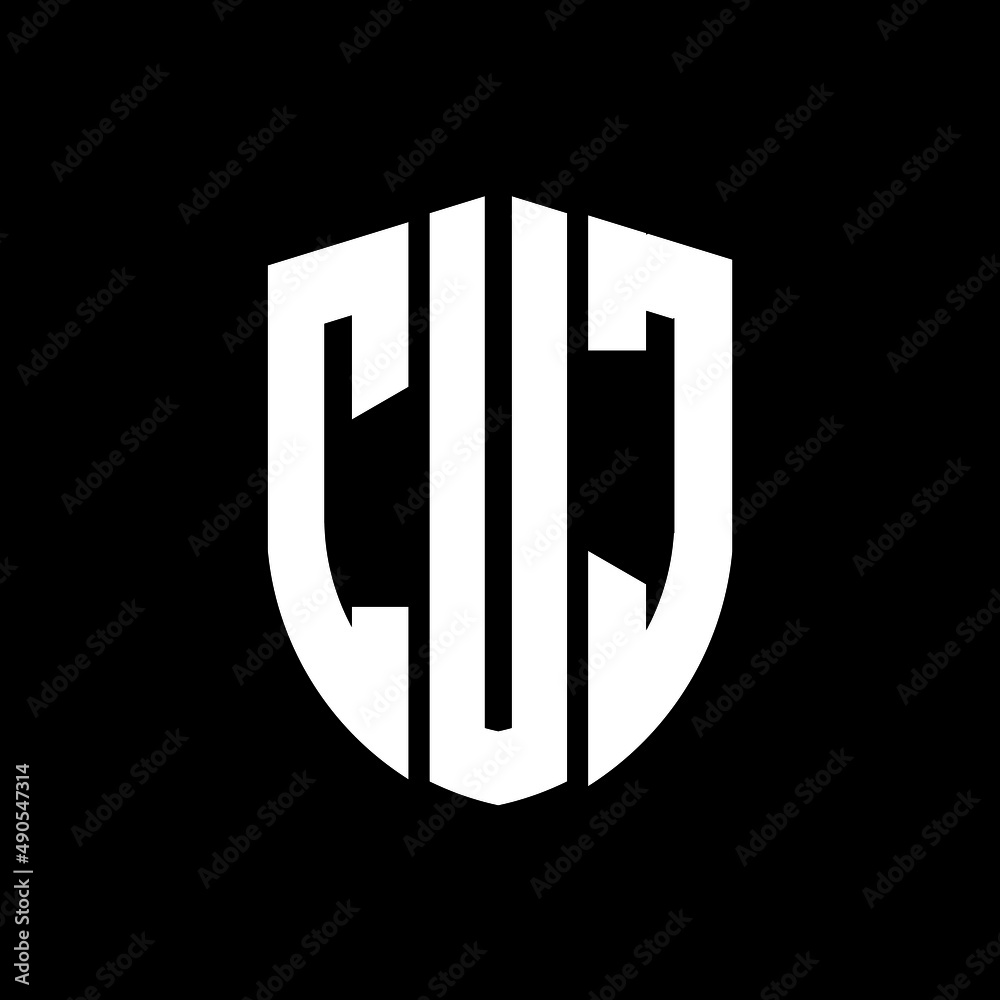 CUJ letter logo design. CUJ modern letter logo with black background ...