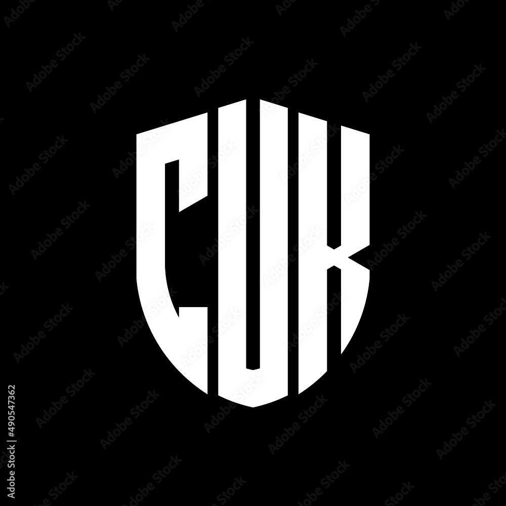 CUK letter logo design. CUK modern letter logo with black background ...