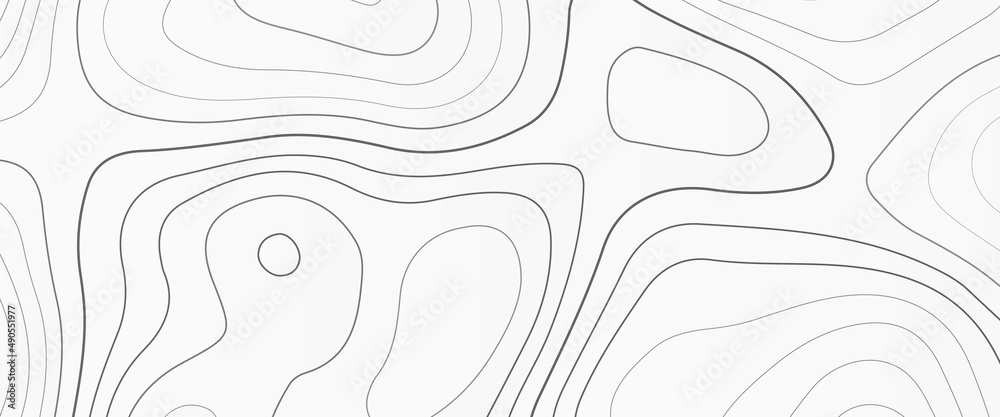 Black on white contours vector topography stylized height of the lines ...