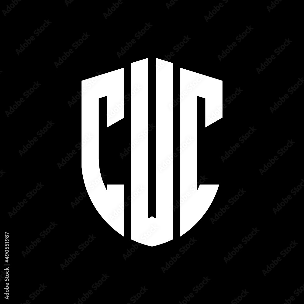 CWC letter logo design. CWC modern letter logo with black background ...