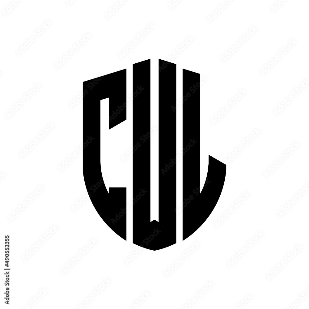CWL letter logo design. CWL modern letter logo with black background ...