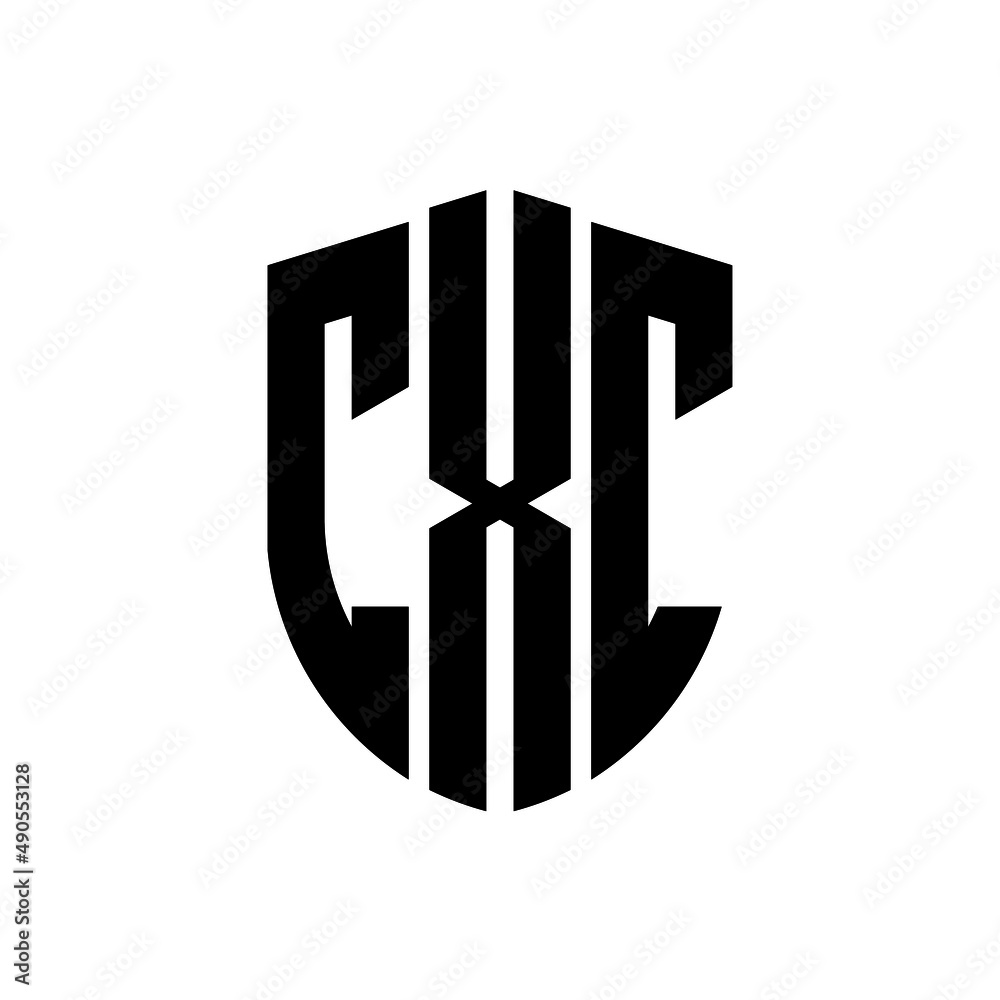 CXC letter logo design. CXC modern letter logo with black background ...