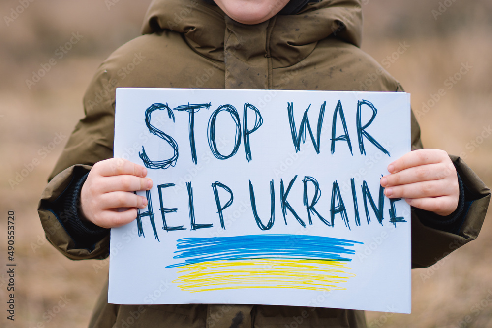 War of Russia against Ukraine. Ukrainian Crying boy asks to stop the ...