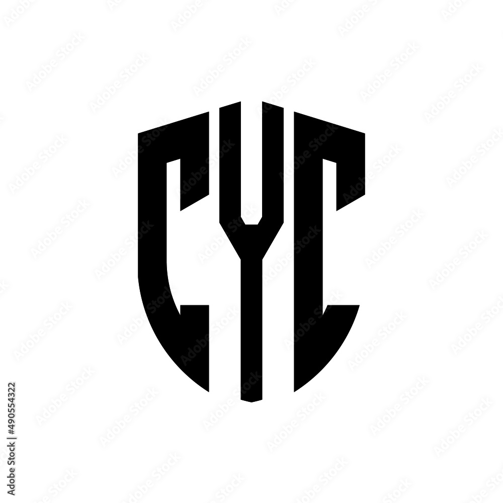 CYC letter logo design. CYC modern letter logo with black background ...