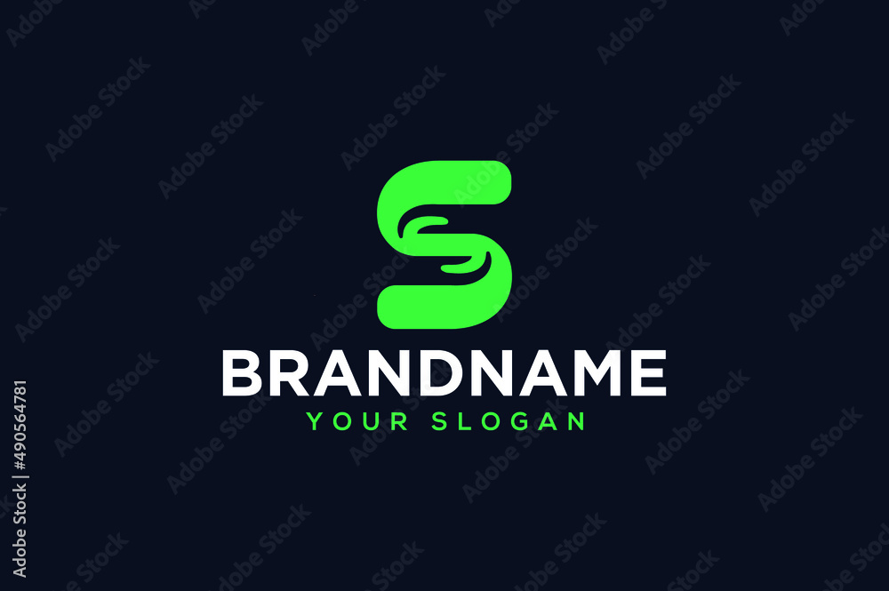 Letter S logo with hands shows caring Stock Vector | Adobe Stock