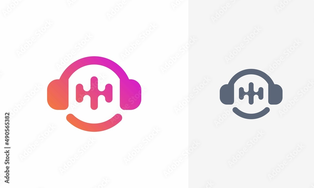 headphone music logo design. headphone music icon, logo design template ... headphone music logo design. headphone music icon, logo design template ...