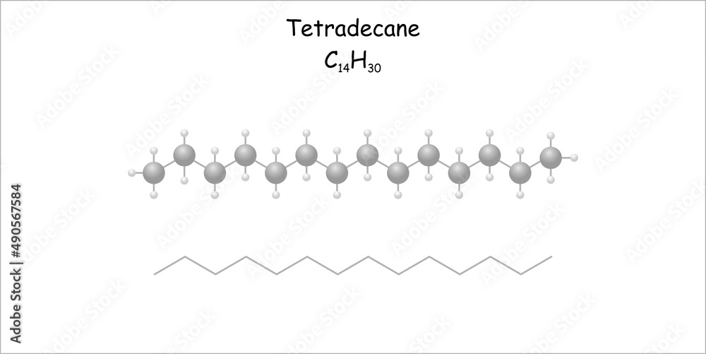Stylized molecule model/structural formula of the hydrocarbon ...