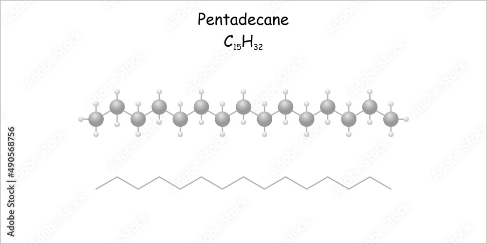 Stylized molecule model/structural formula of the hydrocarbon ...