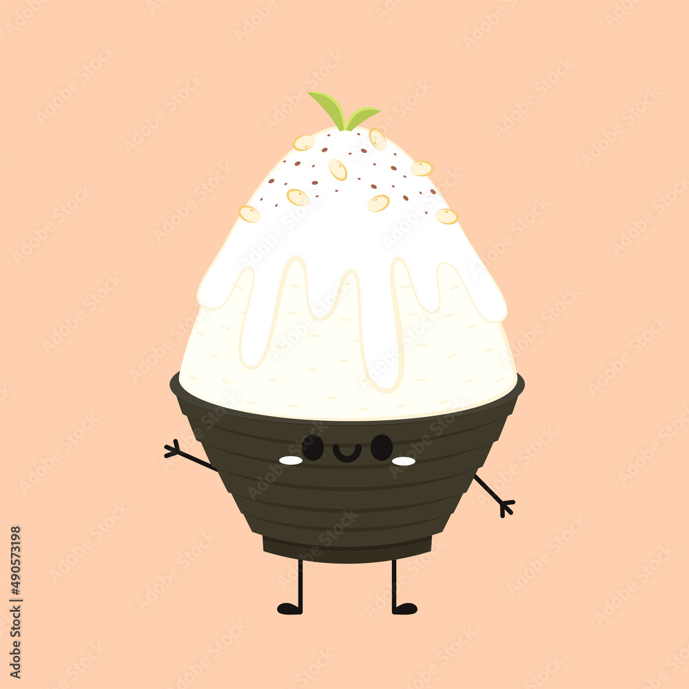 Bingsu is Korean dessert. Bingsu logo design. Bingsu character design ...