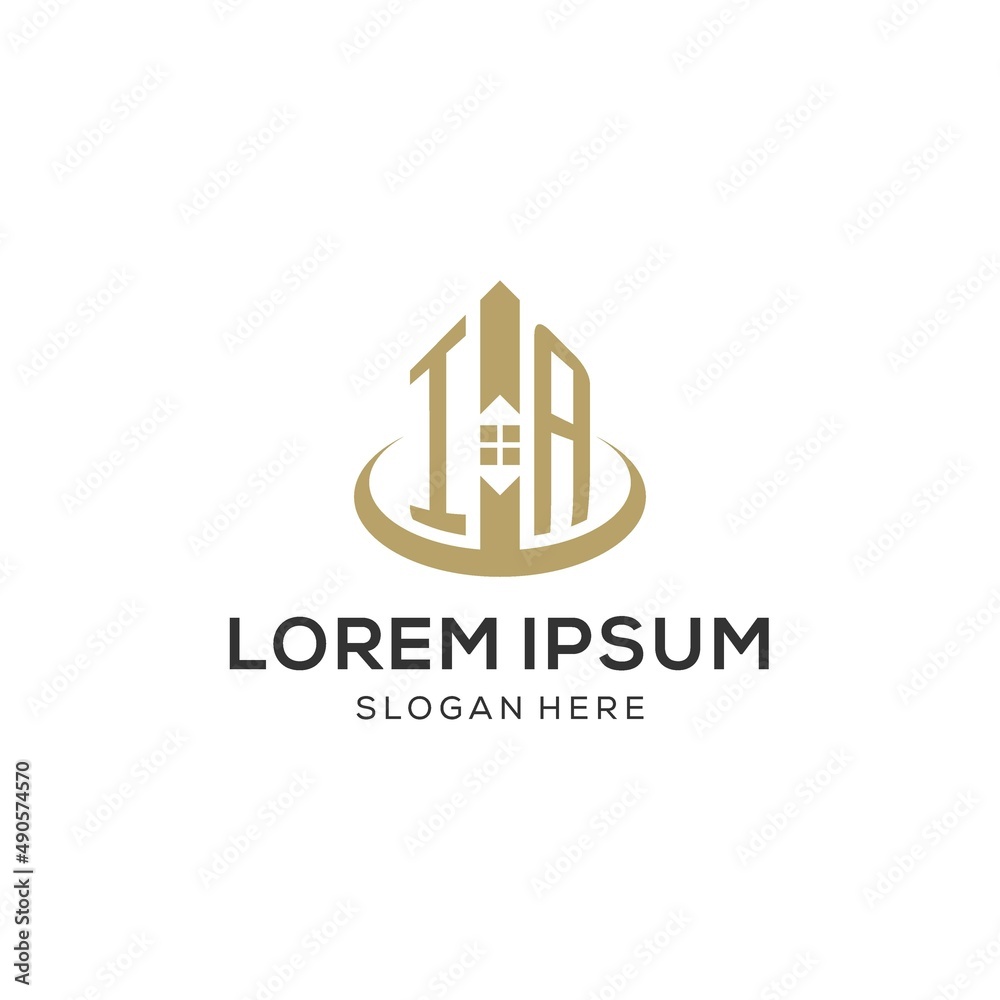 Initial IA logo with creative house icon, modern and professional real ...