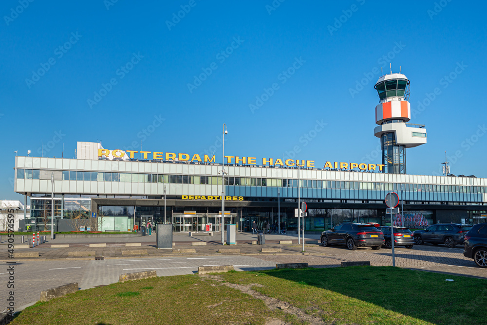 Rotterdam, Netherlands - March 2022: Entrance and departure hall of ...