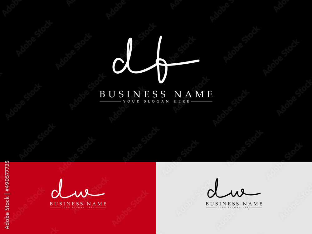 Signature DF letter logo icon, Initial Signature Df fd Logo image ...