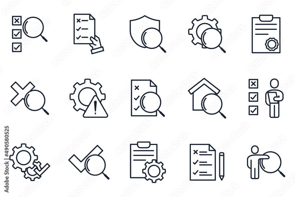 set of Inspection elements symbol template for graphic and web design ...