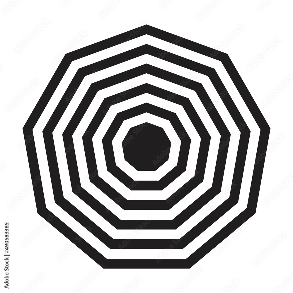 Abstract Nonagon lines vector geometric shape for logo, web, print and ...