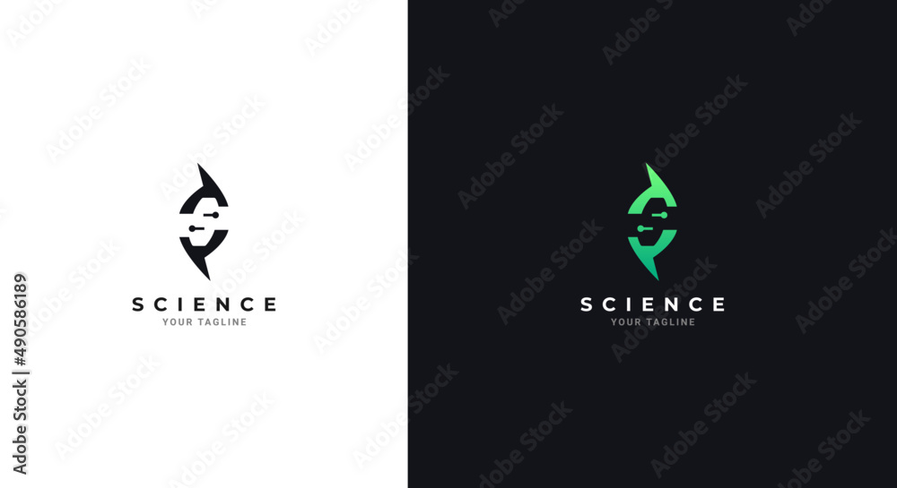 Dna logo and letter s for science technology icon symbol Stock Vector ...