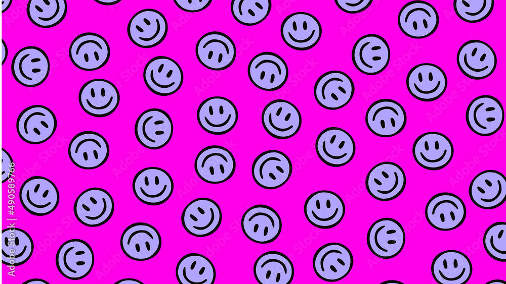 Smiley Pattern Backgrounds Stock Illustration | Adobe Stock