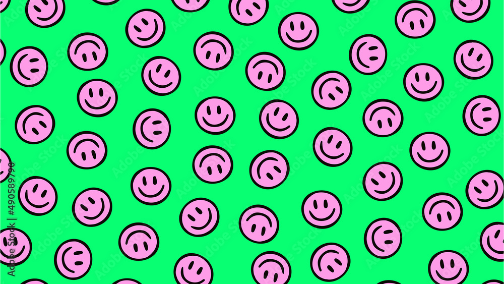 Smiley Pattern Backgrounds Stock Illustration | Adobe Stock