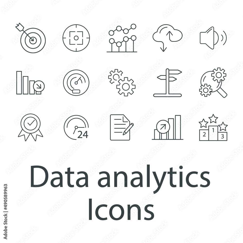 Data analysis, statistics, analytics icons set . Data analysis, statistics, analytics pack ...