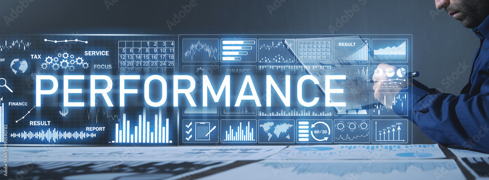 Performance concept. Growth graphs. Data analytics report. Business ...