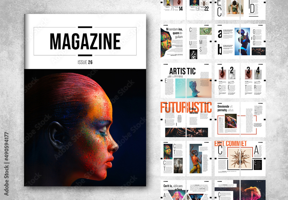 Creative Magazine Layout Stock Template | Adobe Stock