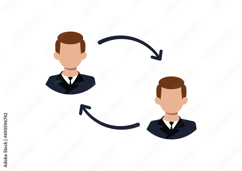 Employee turnover icon. Change management of human resources transfer ...