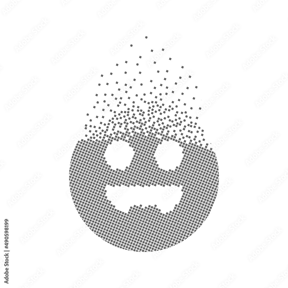 Smiley icon fast pixel dots. Character, scary face and face pixel art ...