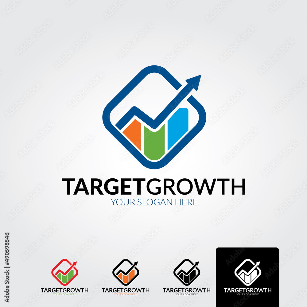 Minimal target growth logo template - vector Stock Vector | Adobe Stock