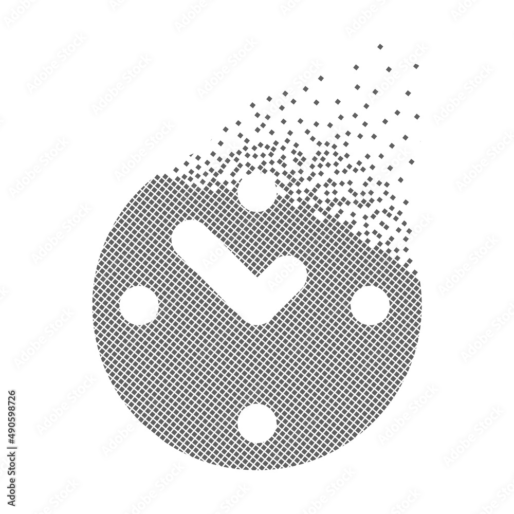 Clock icon fast pixel dots. Round clock and time-minute pixel art ...