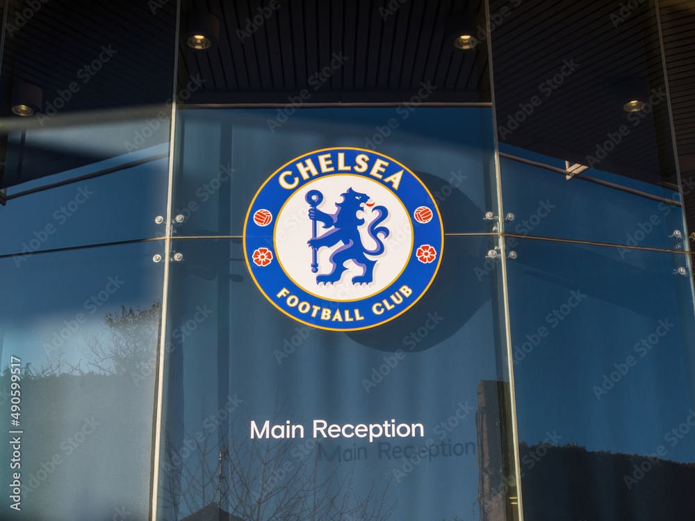 London, England, February 27th 2022: The main reception entrance for ...