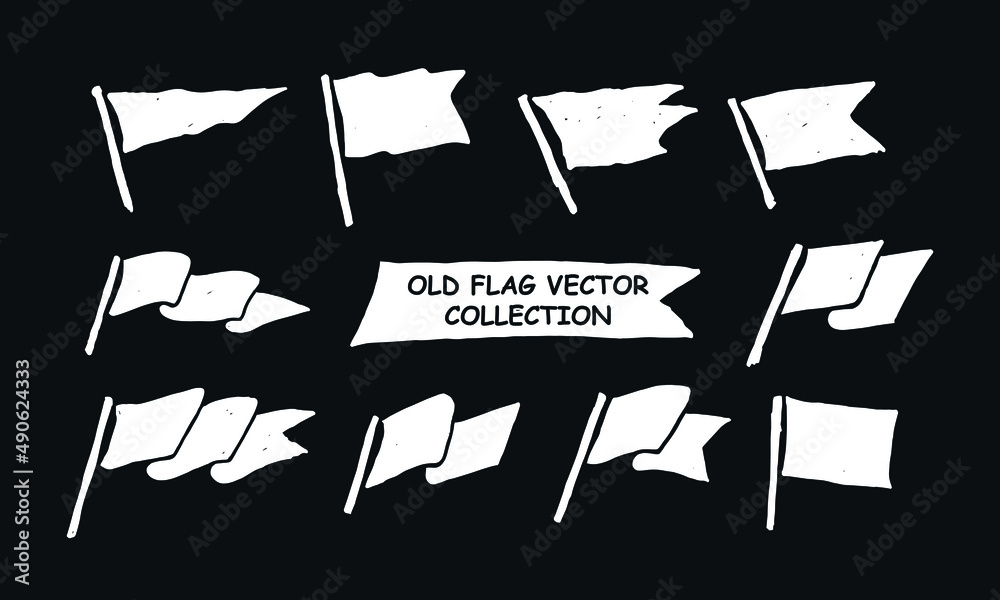 Flag set. old school flag banner with text Hi, Hello, Hello, Sale, Big ...