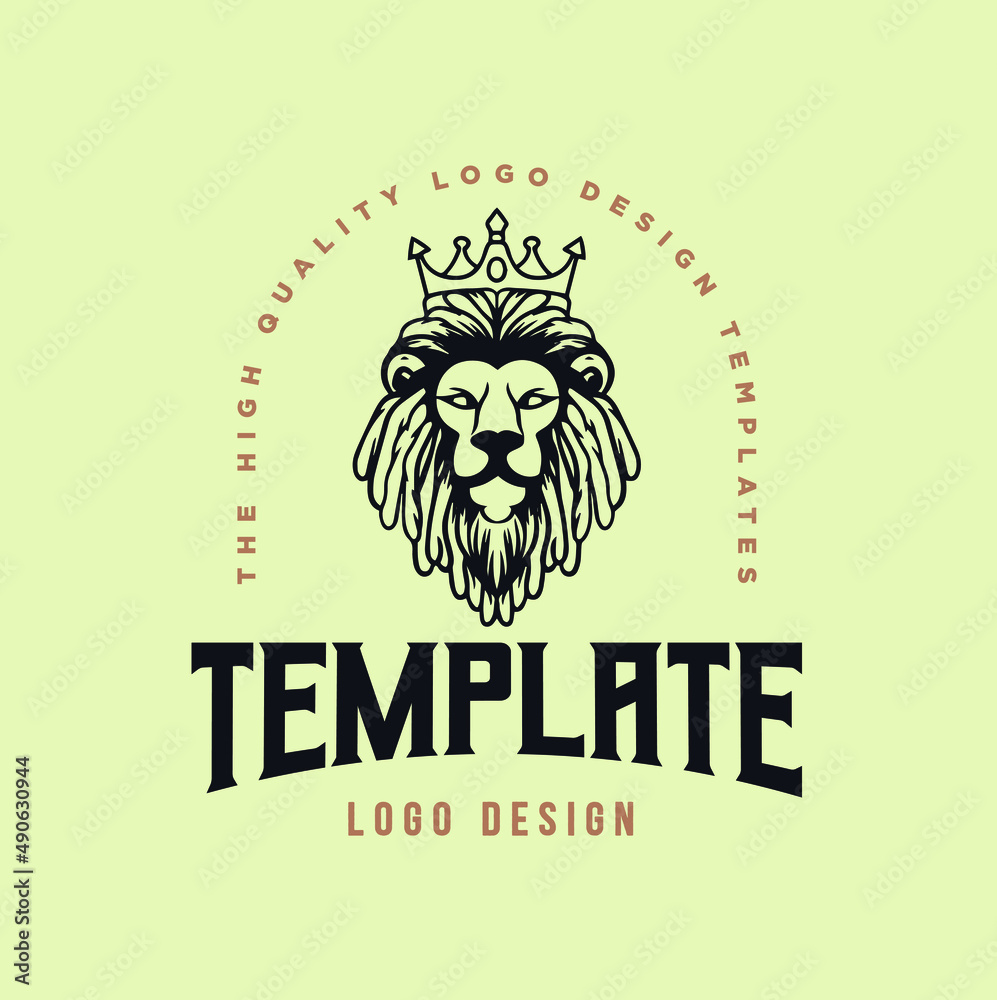 king simba logo template. vector Stock Vector | Adobe Stock
