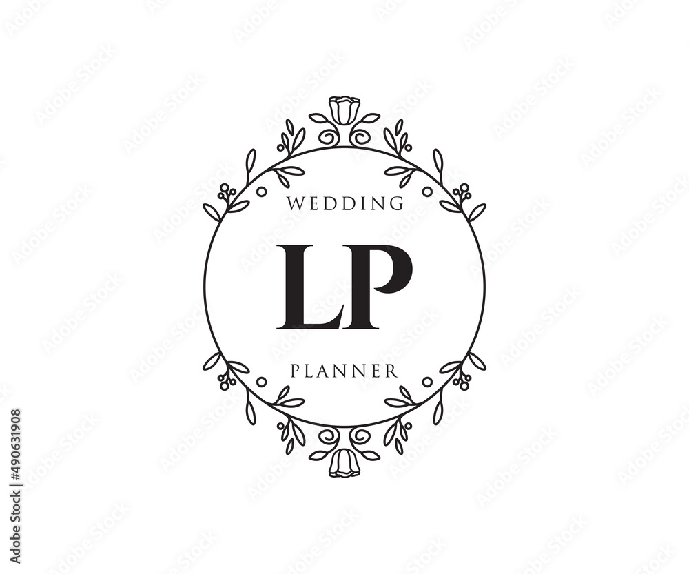 LP Initials letter Wedding monogram logos collection, hand drawn modern ...