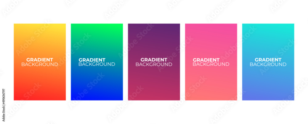 Collection of abstract multi-colored gradient vector cover ...