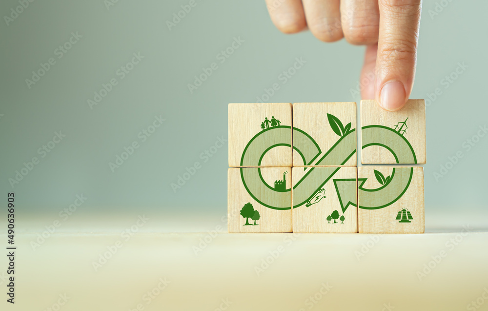 Green eco infinity, net zero, circular economy, renewable enwergy and ...