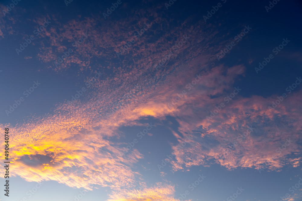 Texture of bright evening sky during sunset Stock Photo | Adobe Stock