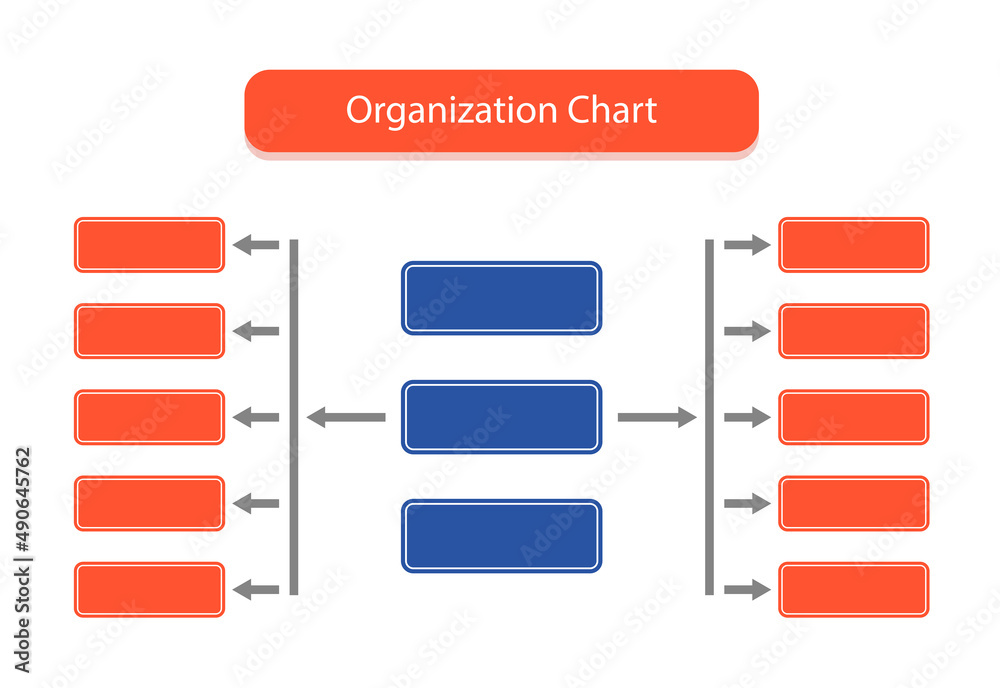 Organization Chart Infographics with People Icon and Abstract Line ...