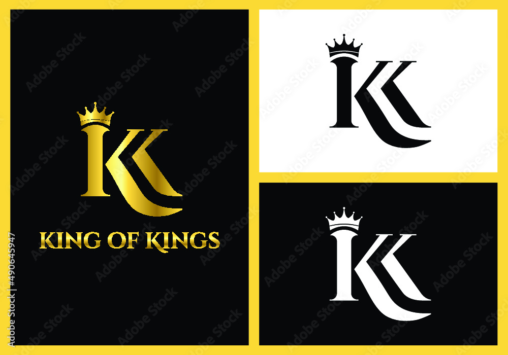 Beautiful King logo KK monogram Stock Vector | Adobe Stock