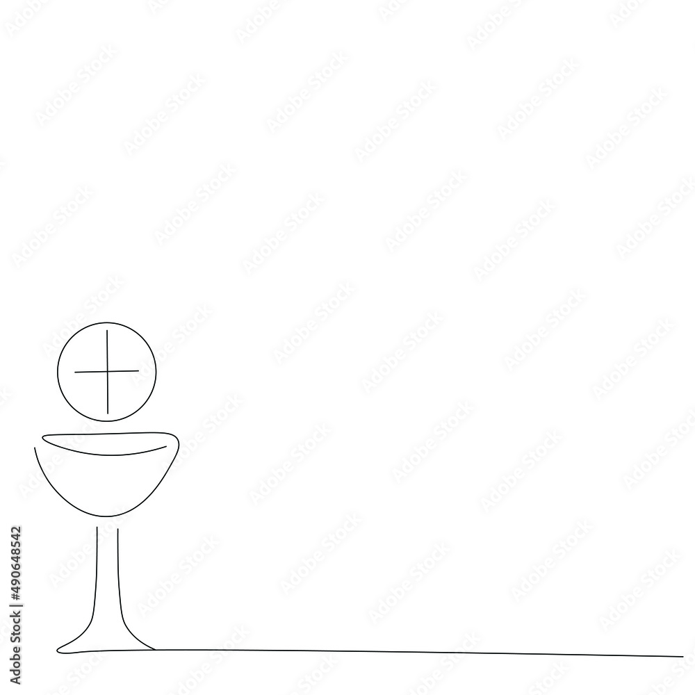 Symbol of holy communion bread and wine vector illustration Stock ...
